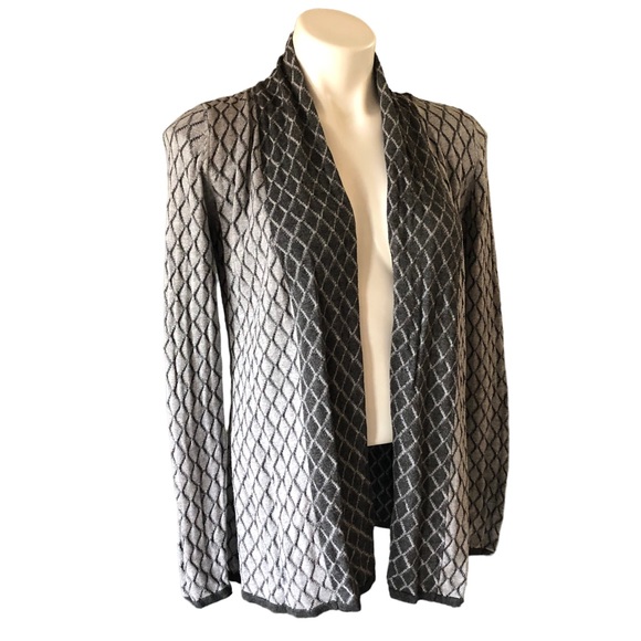Belldini | Sweaters | Belldini Gray Diamond Print Open Front Long ...